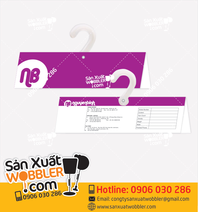 Bảng treo mẫu vải, Hanger giấy móc vải