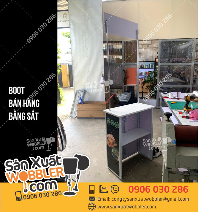 Booth sampling bán hàng bằng sắt giới thiệu sản phẩm MEAT