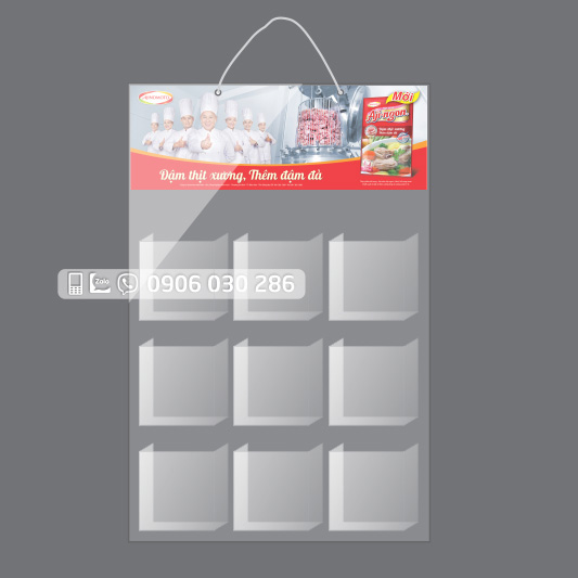 Vỉ treo PVC, hanger túi nhựa pvc