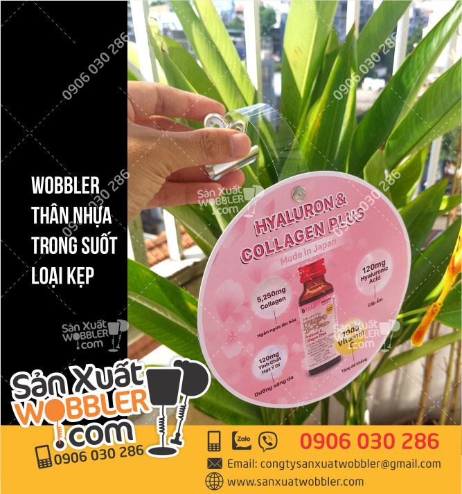 Wobbler quảng cáo Hyaluron Colllagen Plus