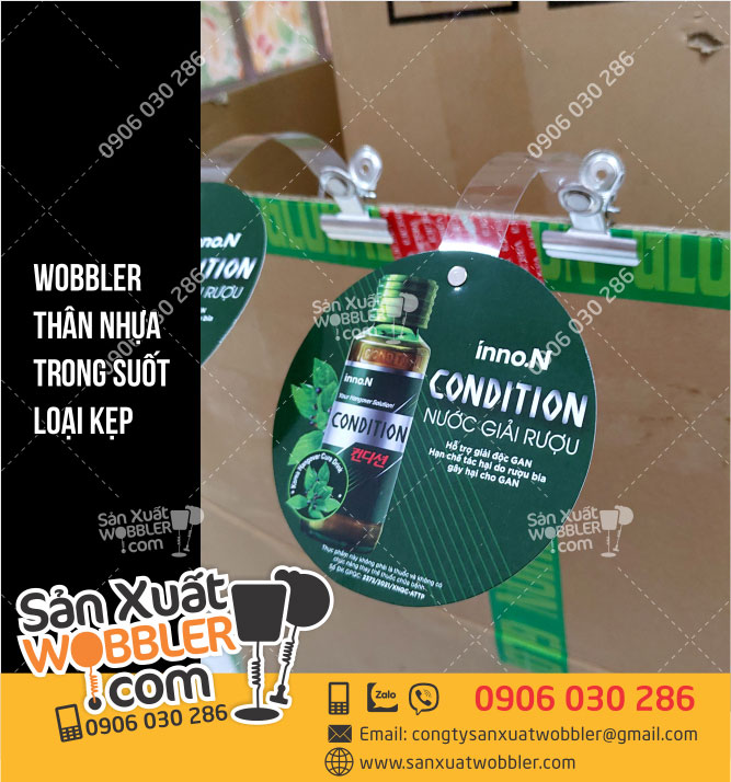 Wobbler quảng cáo Nước giải rượu