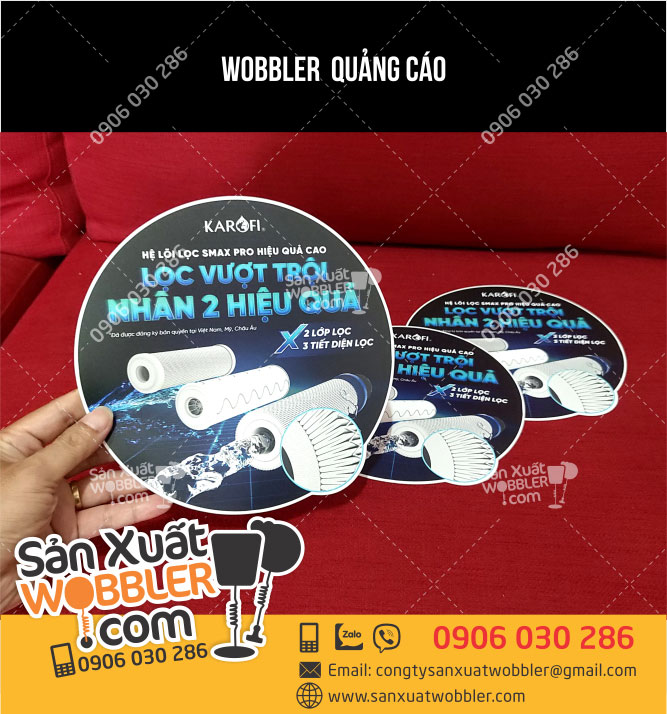 Wobbler quảng cáo sản phẩm Karofi lọc vượt trội